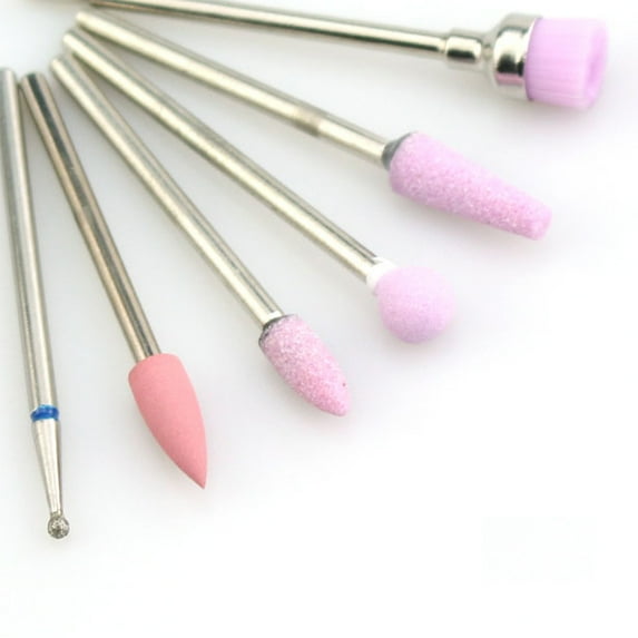 6pcs Nail Drill Bit Milling Cutter Rotate Electric Manicure Burr Brush Set Nail Art Tools ...