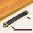 6pcs Nordic Brown Leather Furniture Handle Furniture Hardware Wooden ...