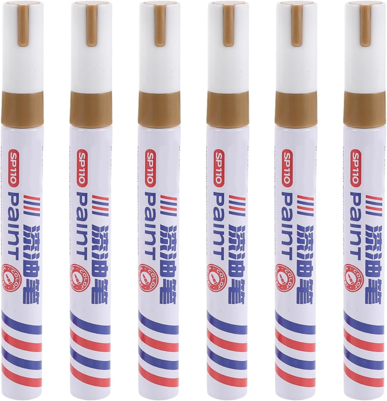 6pcs Oil Based Paint Pens for Tombstone Repair - Golden Paint Marker ...