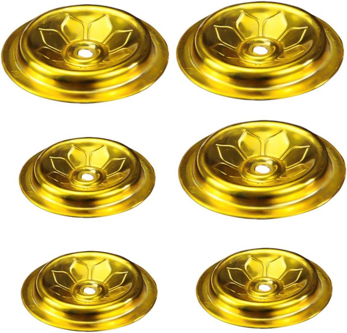 6pcs Oil Lamp Oil Float Ghee Candle Holder Floating Wick Stand Brass ...