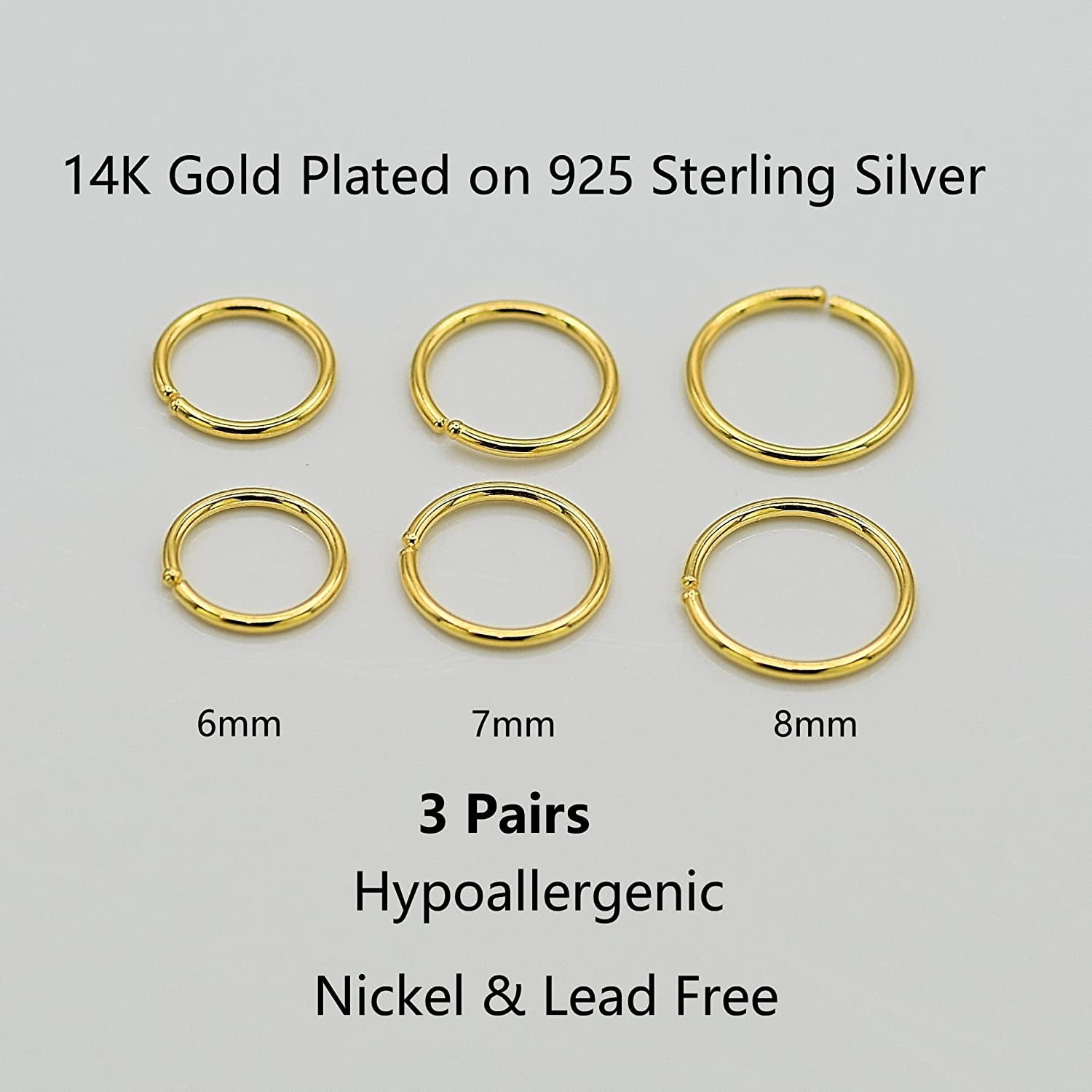 Raindrops Golden S925 Silver Nose Studs for Decoration with Resistance and Excellent Texture ...