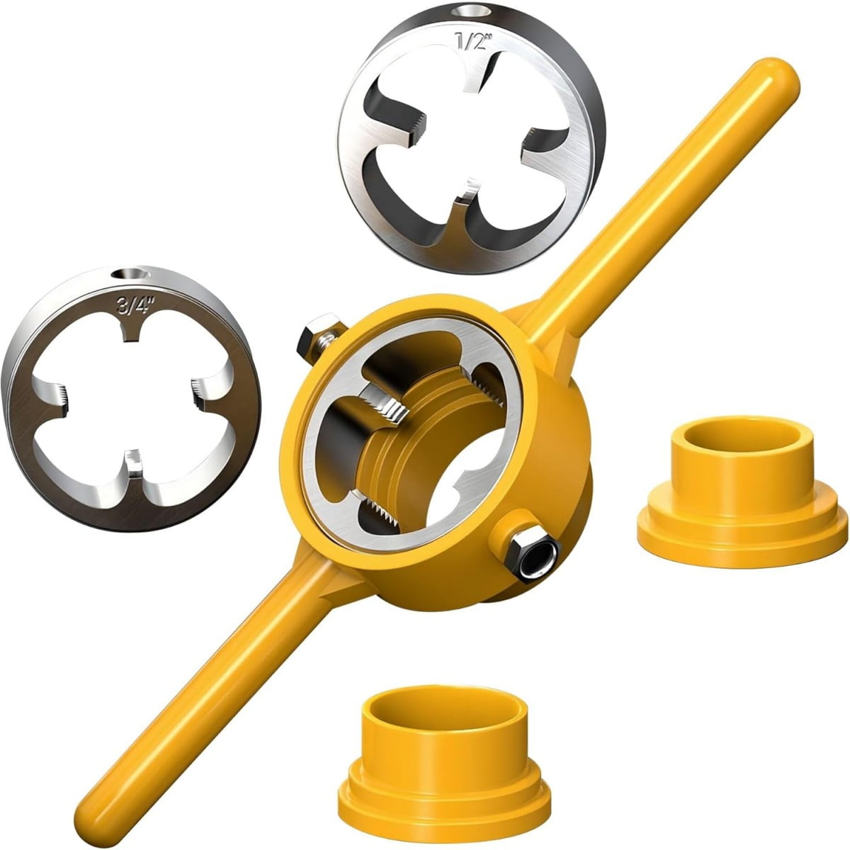 6pcs PVC Pipe Threader NPT Thread Tap Die Set 1/2 3/4 1 Inch Plumbing ...