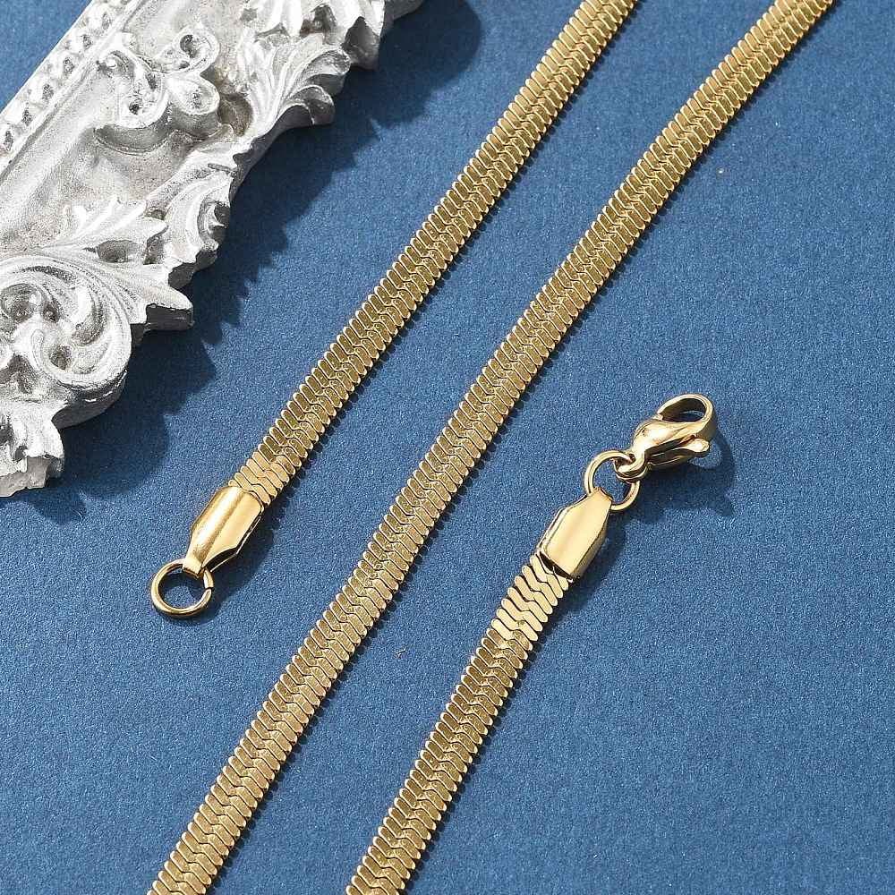 6pcs PVD Vacuum Plating 304 Stainless Steel Snake Chains Necklaces with ...