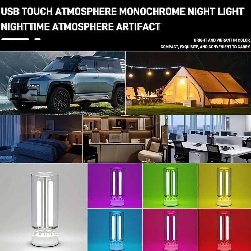 6pcs Party USB Night Light Touch Dimmable LED Filament Portable ...