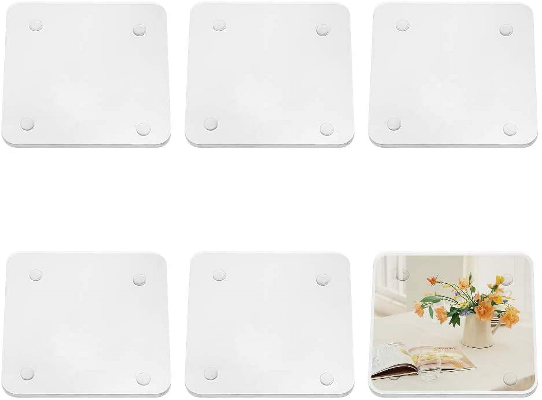 6pcs Personalized Clear Acrylic Coasters Transparent Acrylic Square ...