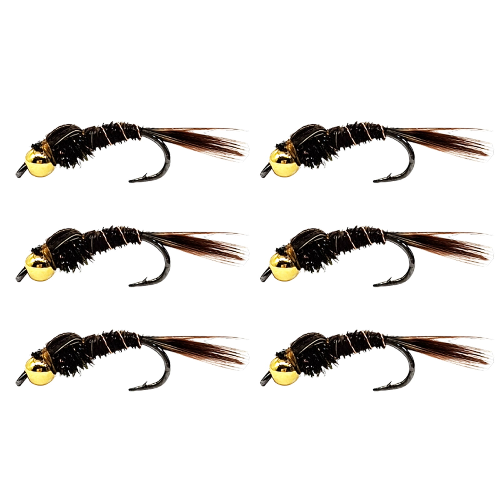 6pcs Pheasant Tail Fly Baits With Strong Barbed Hook Suitable For ...