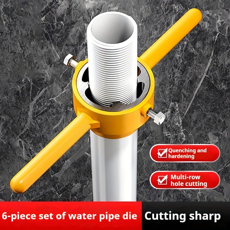 6pcs Pipe Threading Tool Set - Easy Manual Tapping Wrench for Plastic ...