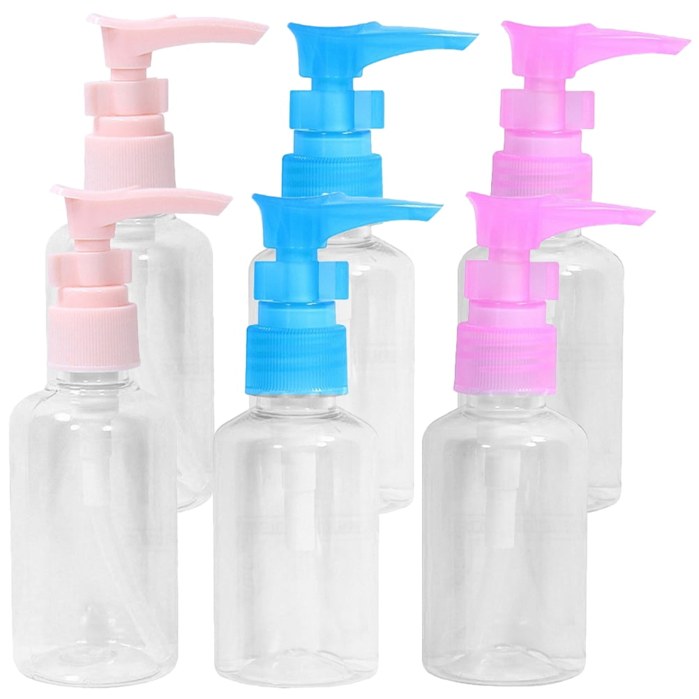 6pcs Plastic Bottles with Pump Clear Pump Dispense Empty Refillable ...