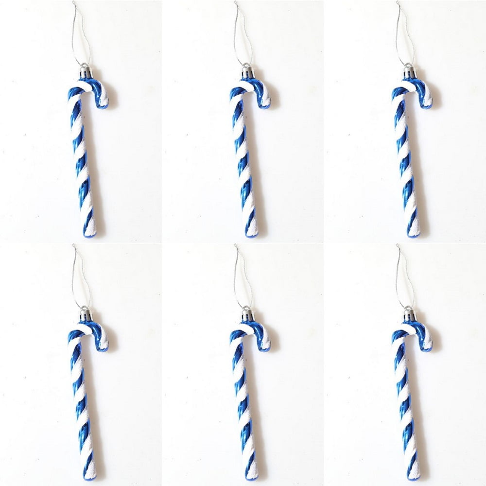 6pcs Plastic Candy Cane Decorations Christmas Tree Hanging Ornaments ...