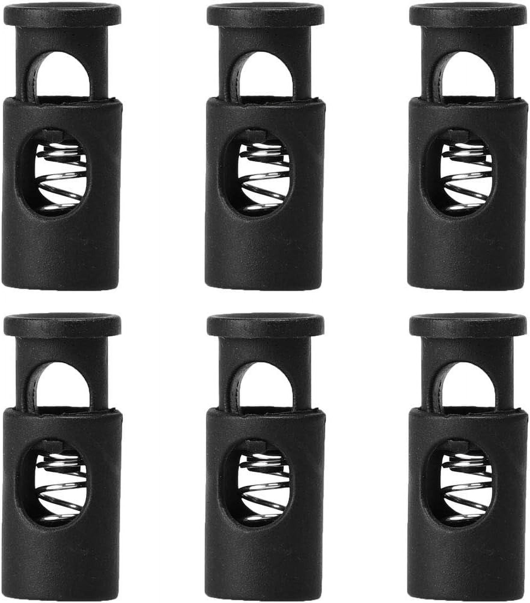 6pcs Plastic Cord Locks Stoppers End Spring Stop Single Hole Toggle ...