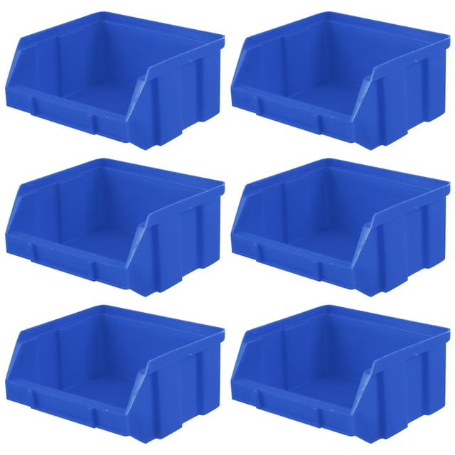 GAXIRE Nesting Shelf Bin Box Blue PP Plastic for Warehouse Bins Home ...