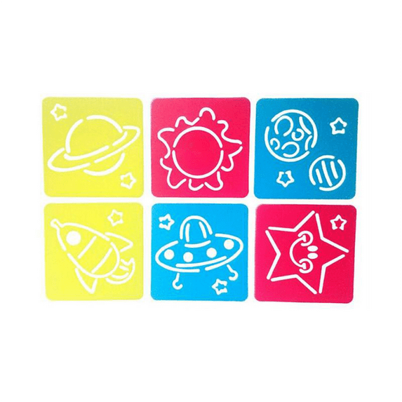 6pcs Plastic Picture Drawing Template Stencils - Kids DIY Art Painting ...
