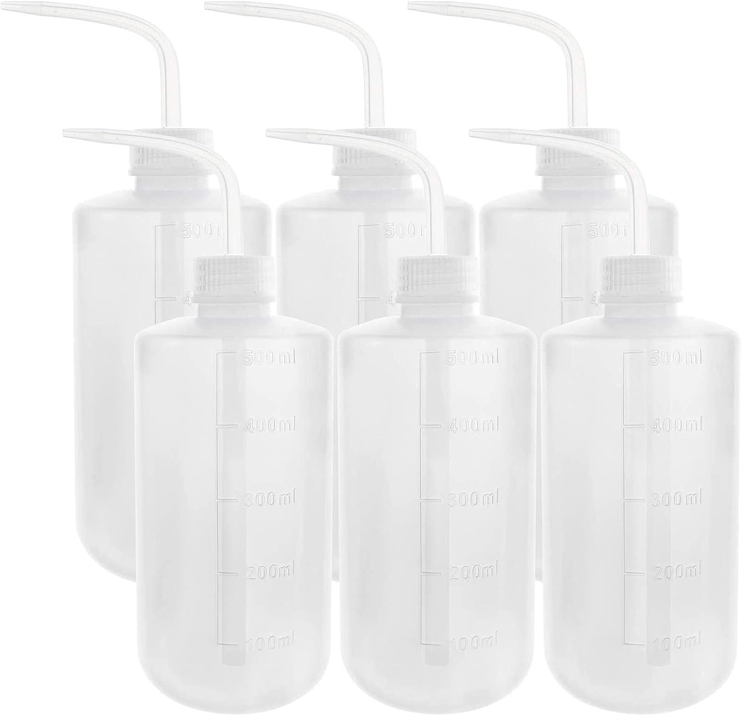 6pcs Plastic Safety Wash Bottle Lab Squeeze Bottle 500ml LDPE Squirt ...