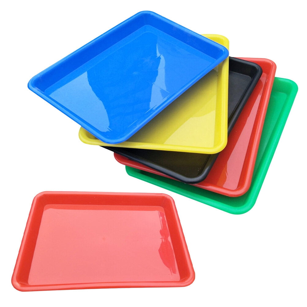 6pcs Plastic Trays Rectangular Storage Holder Mini Container (Random ...
