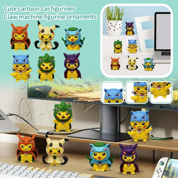 6pcs Pokemonn Figurine Set - Pika Dressed as Different Characters ...