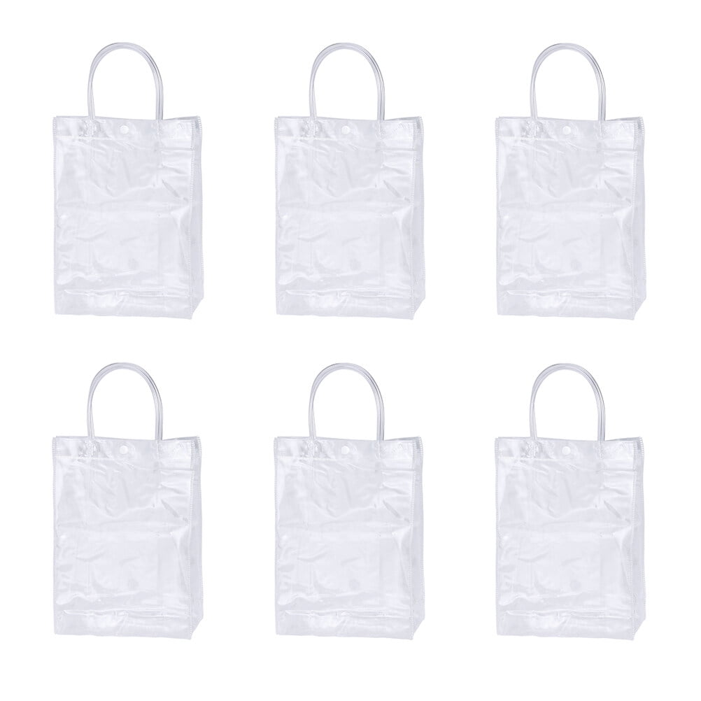 6pcs Stylish Transparent Tote Bags Fashionable Packing Bags for Flower ...