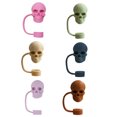 6pcs Practical Skull Shaped Straw Seal Decorations Household Dust-Proof ...