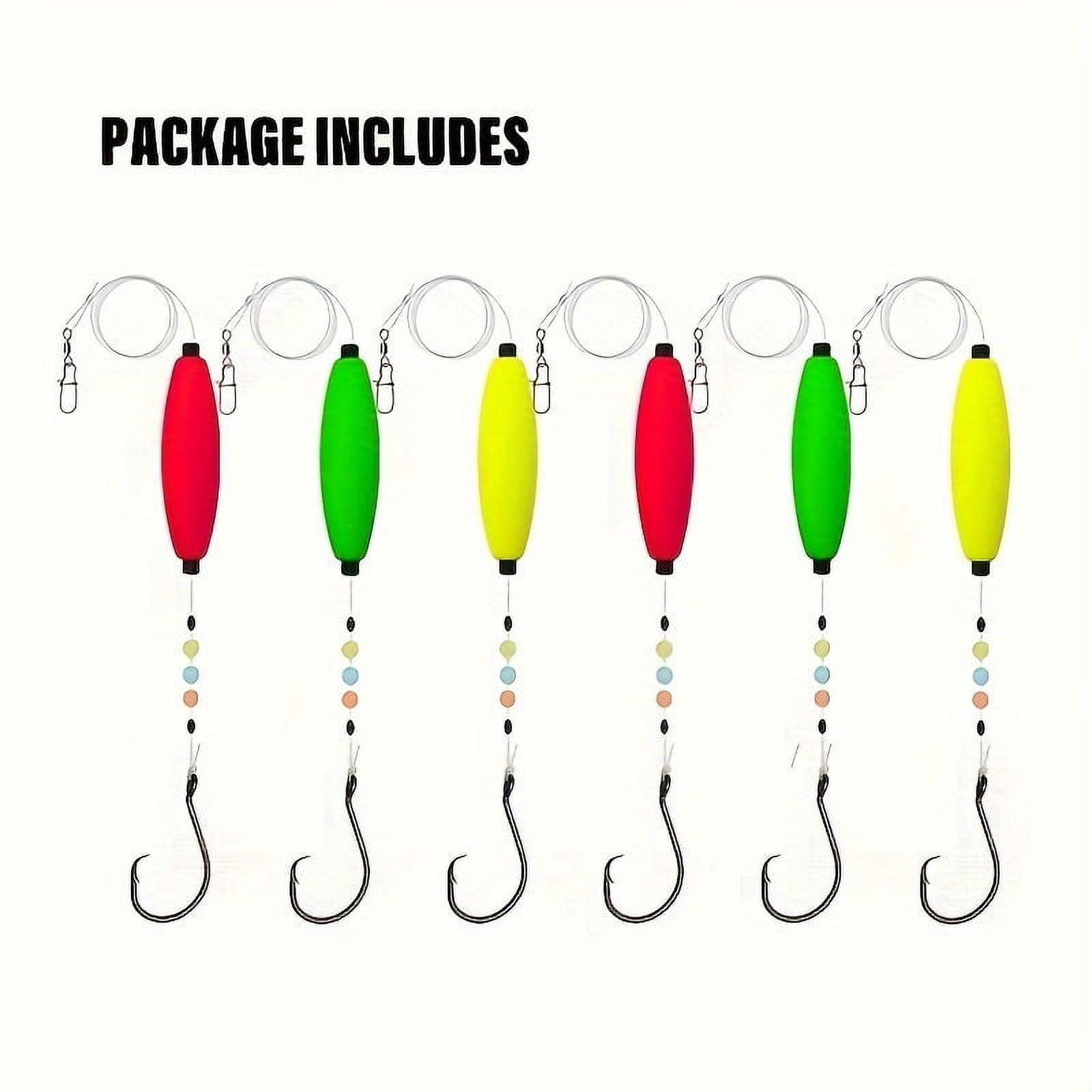 6pcs Pre-Rigged Catfish Rigs, Fishing Float With Barbed Sharp Hook ...