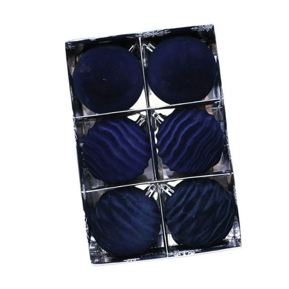 6pcs Premium Flocking Ball Ornament Luxurious Christmas Hanging Decors ...