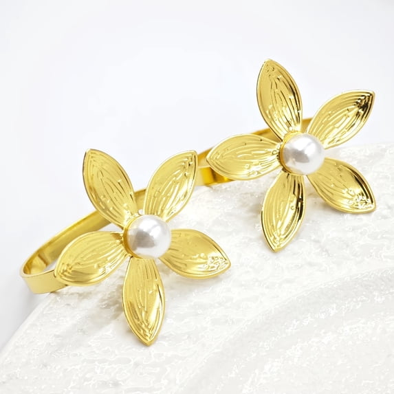 6pcs Premium Flower Napkin Rings - Elegant Table Decor for Weddings ...