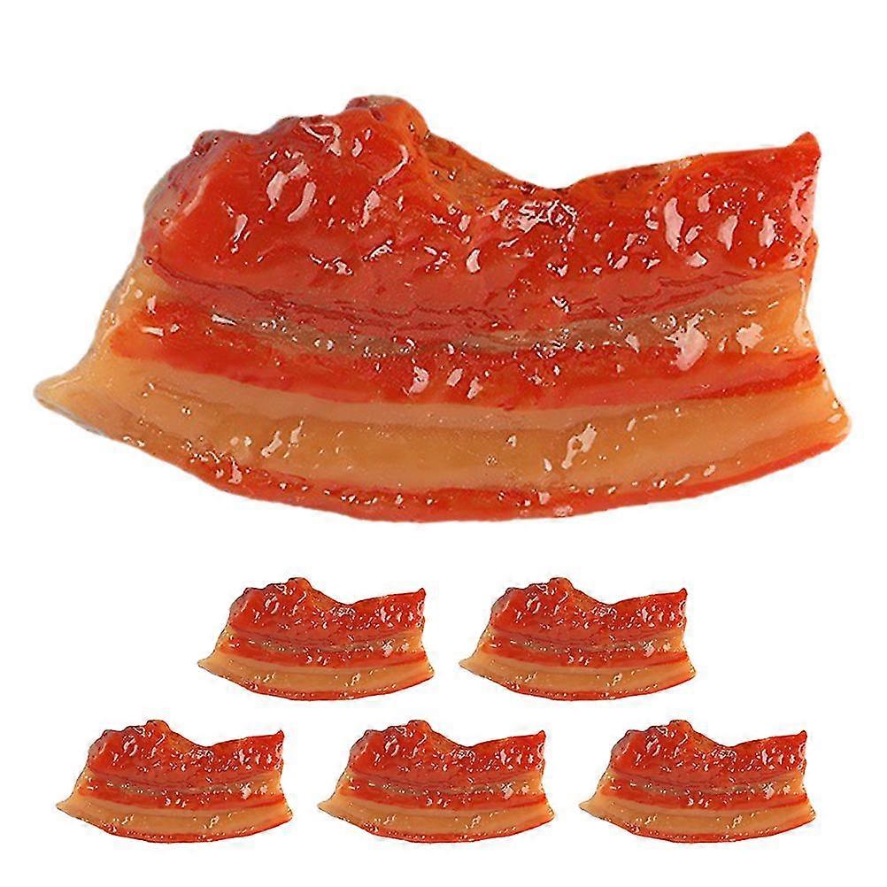 6pcs Pretend Play Food Model Simulation Meat Toy Realistic Mini Streaky ...