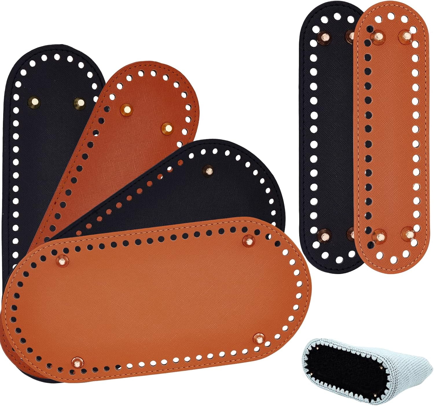6pcs Purse Bottom for Crochet 3 Sizes Bag Bottom Oval Leather Bottom ...