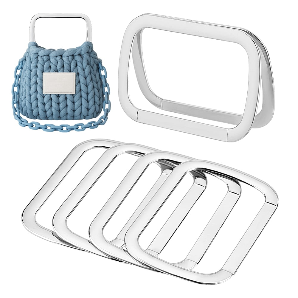 6pcs Purse Replacement Handle Rectangle Bag Handle Replacement Silver ...
