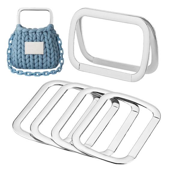 6pcs Purse Replacement Handle Rectangle Bag Handle Replacement Silver ...