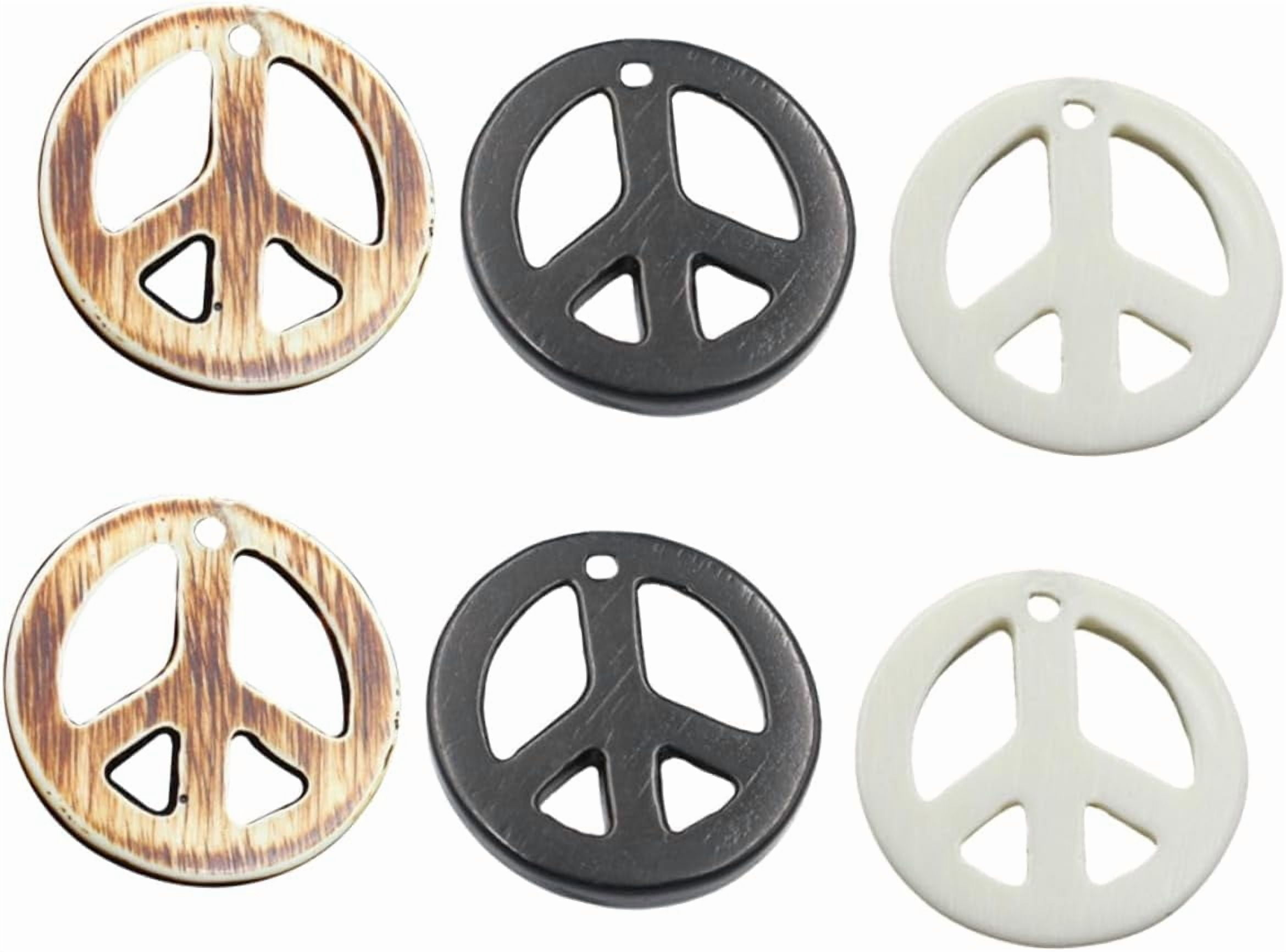 6pcs Quality Peace Sign Chain Necklace War Symbol Pendant Retro Jewelry ...
