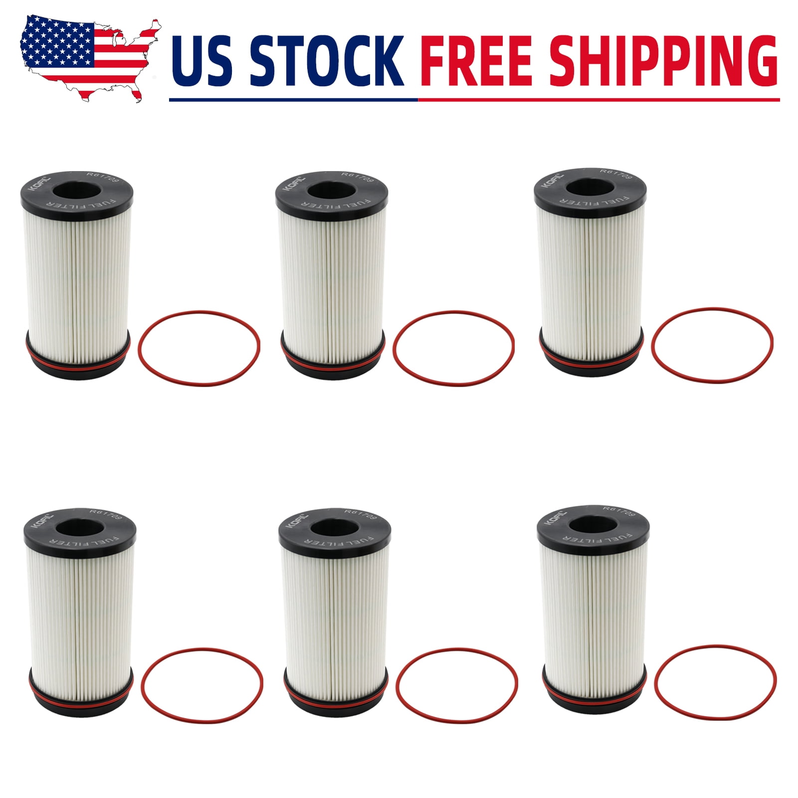 6pcs R61709 Fuel Filter Water Separator Element For DD13 DD15 Diesel ...