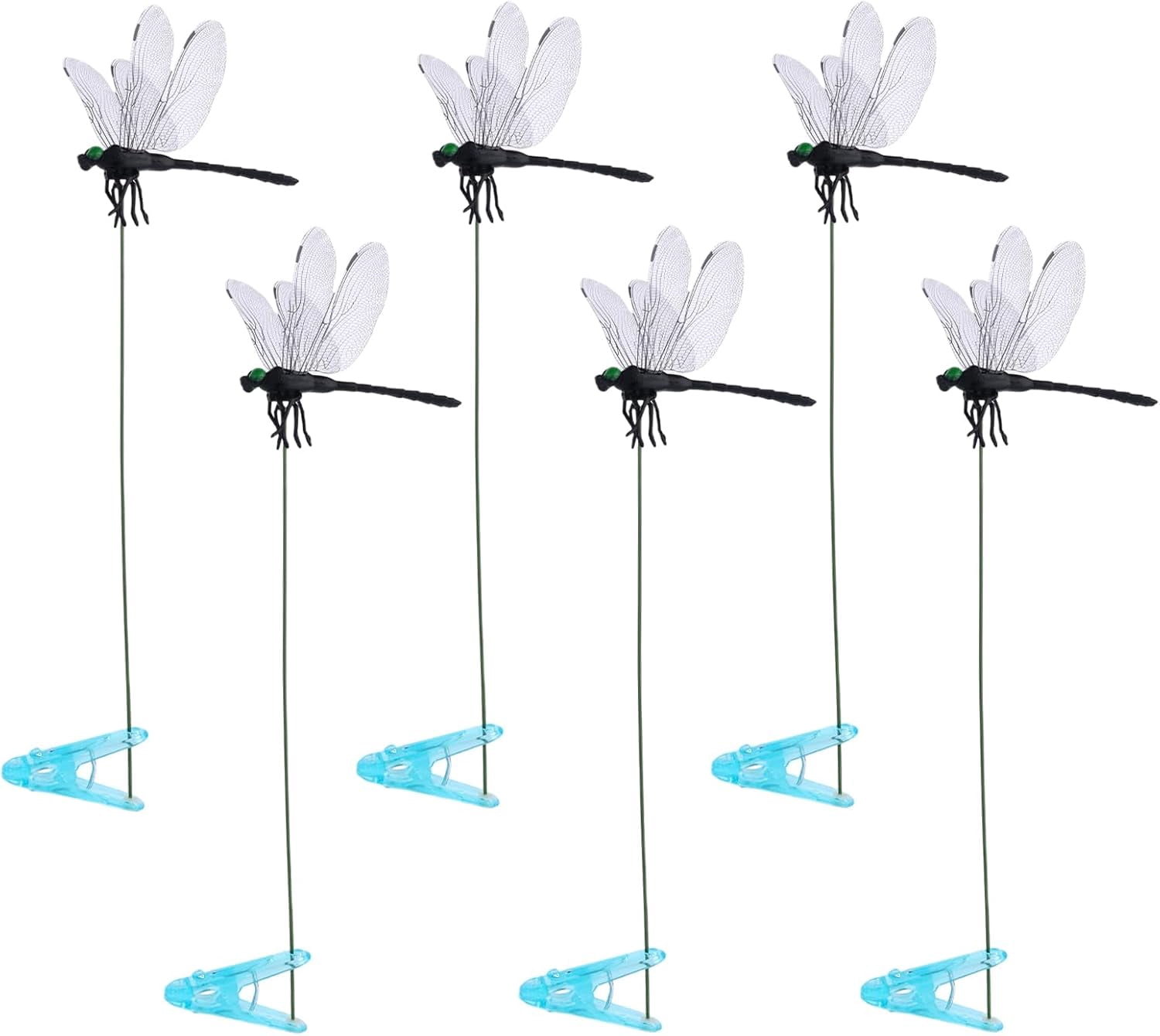 6pcs Realistic 3D Dragonfly Rod Clips, Lifelike Artificial Fake ...