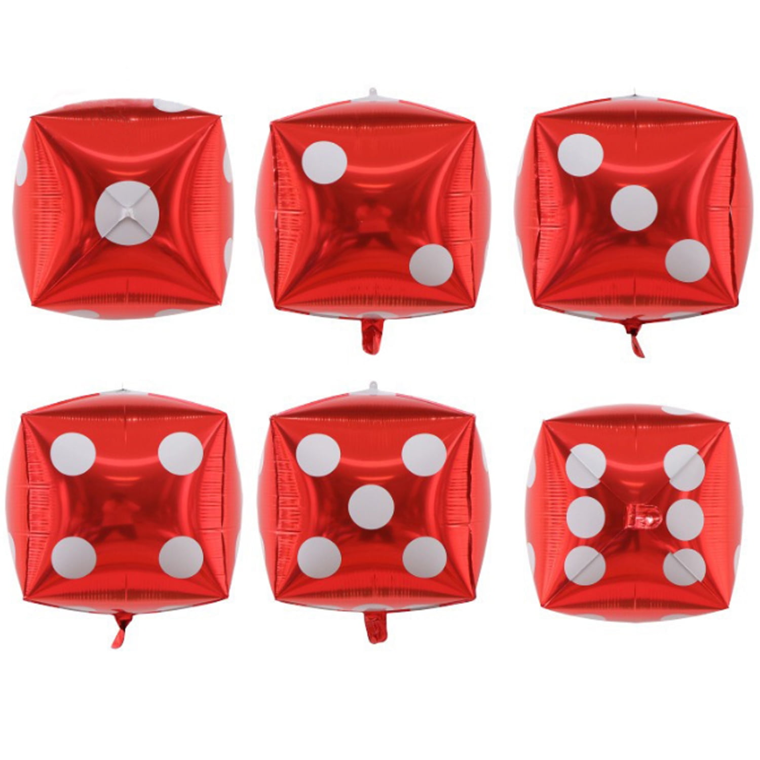 6pcs Red Dice Balloons,12 Inch Cube Foil Balloons,Casino Party ...