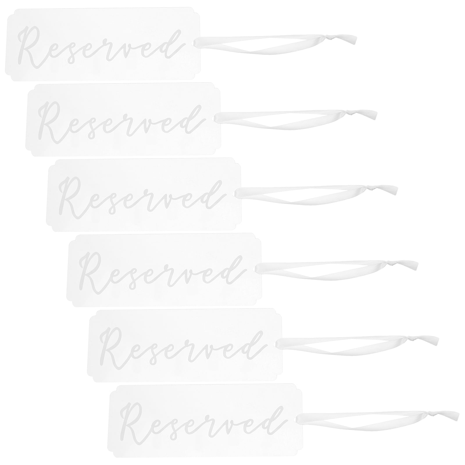 Clear Acrylic Reserved Signs for Wedding Party Use 6 Pieces White Color ...
