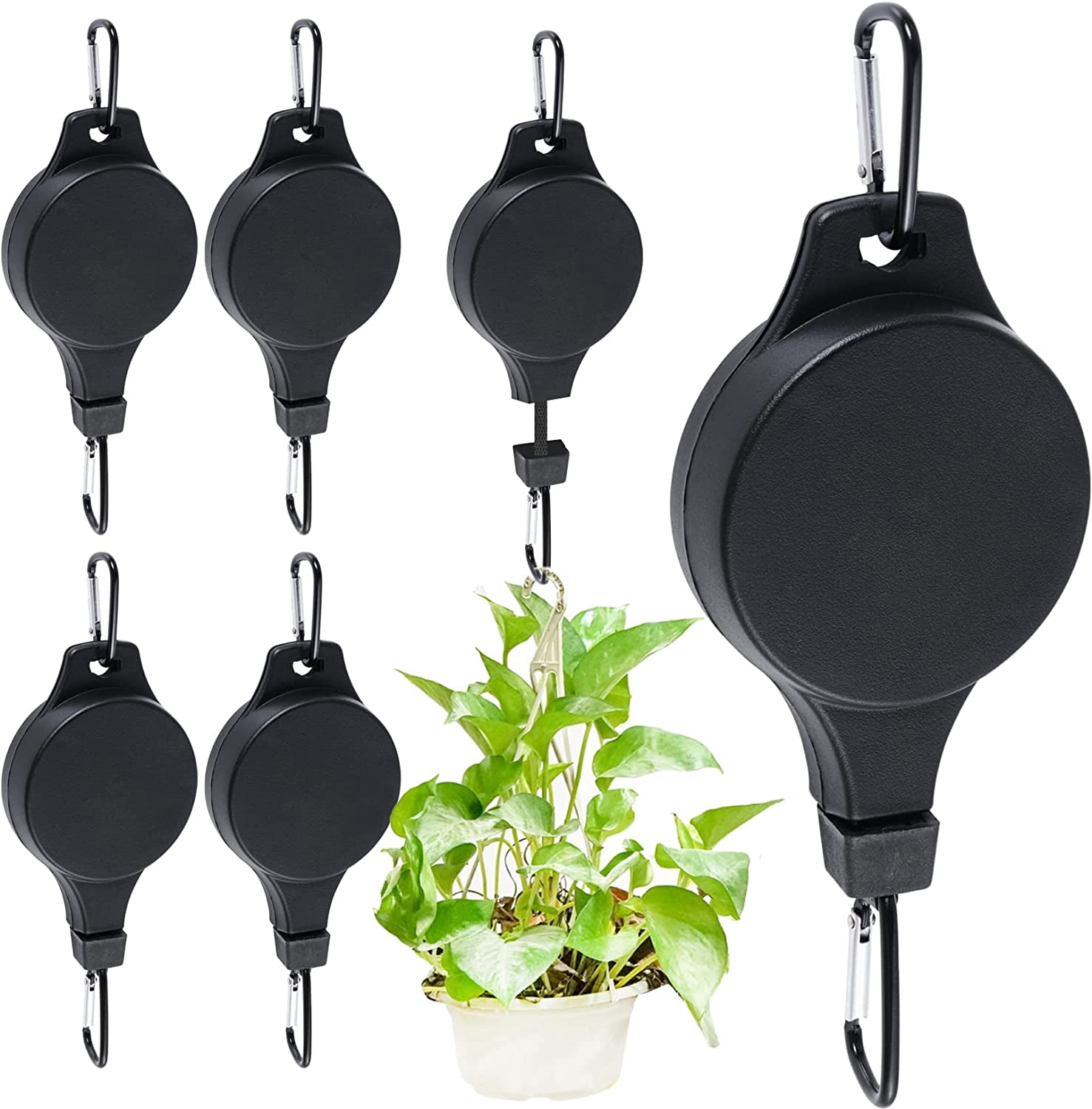 6pcs Retractable Plant Hanger, Hanging Planters Flower Basket Hook ...