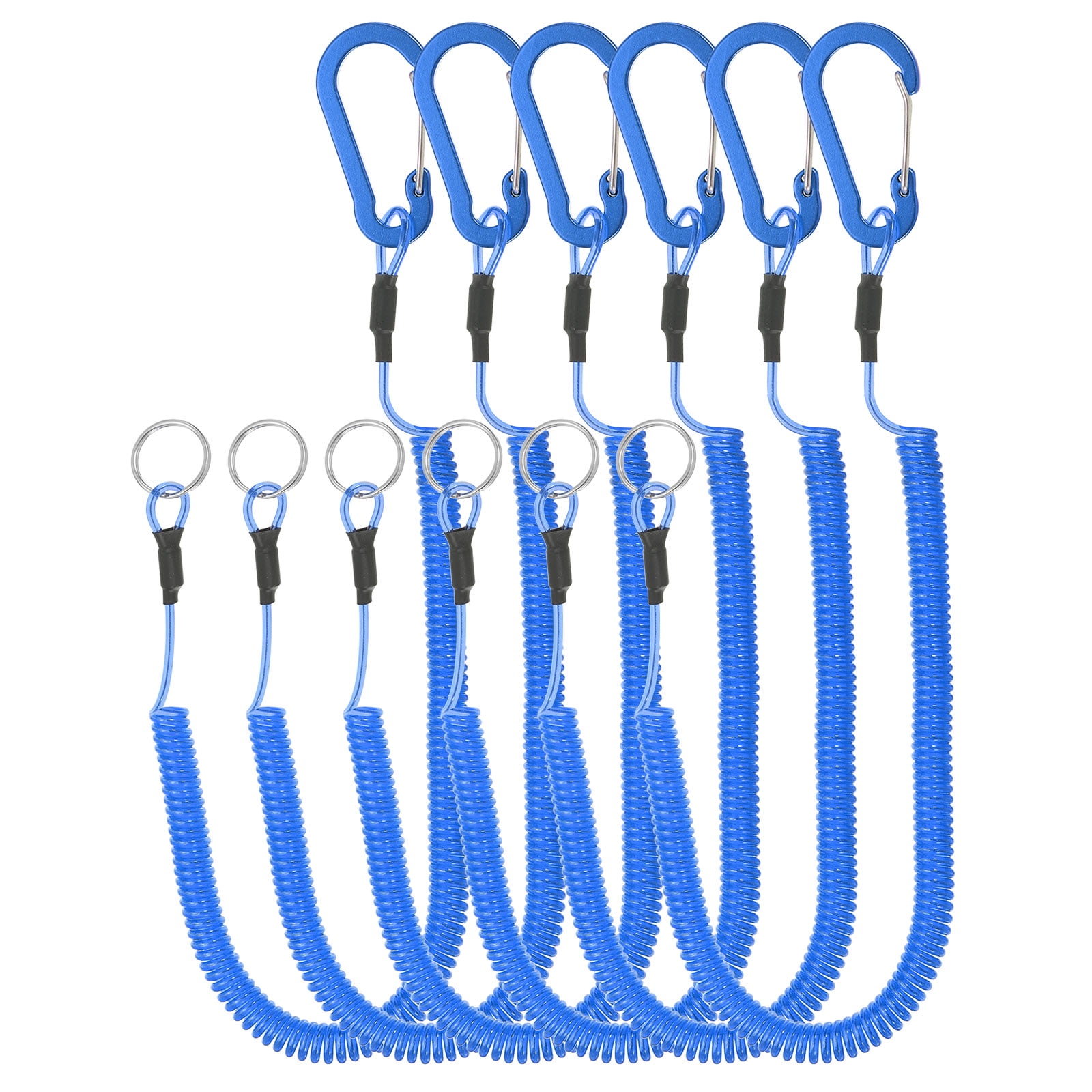 6pcs Retractable Spring Coil Straps, 6" Spiral Lanyard Cord with ...