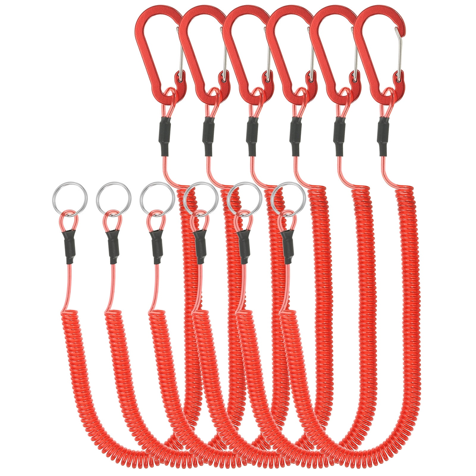 6pcs Retractable Spring Coil Straps, 6" Spiral Lanyard Cord with ...
