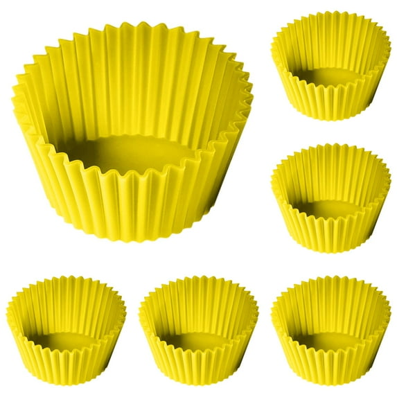6pcs Reusable Silicone Cupcake Liners Mini Muffin Cups Non Stick Baking ...