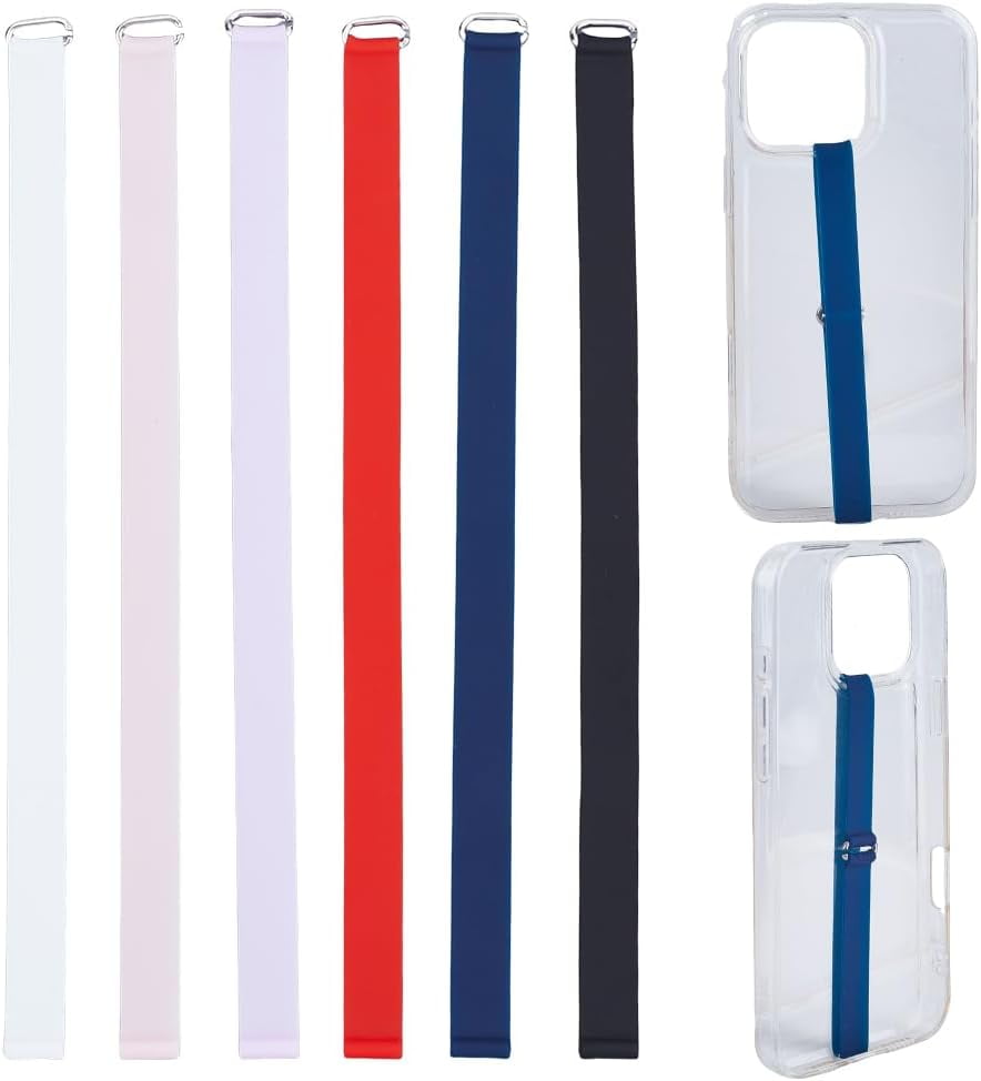 6pcs Reusable Silicone one Strap Grip Holder Elastic Universal Cellones ...