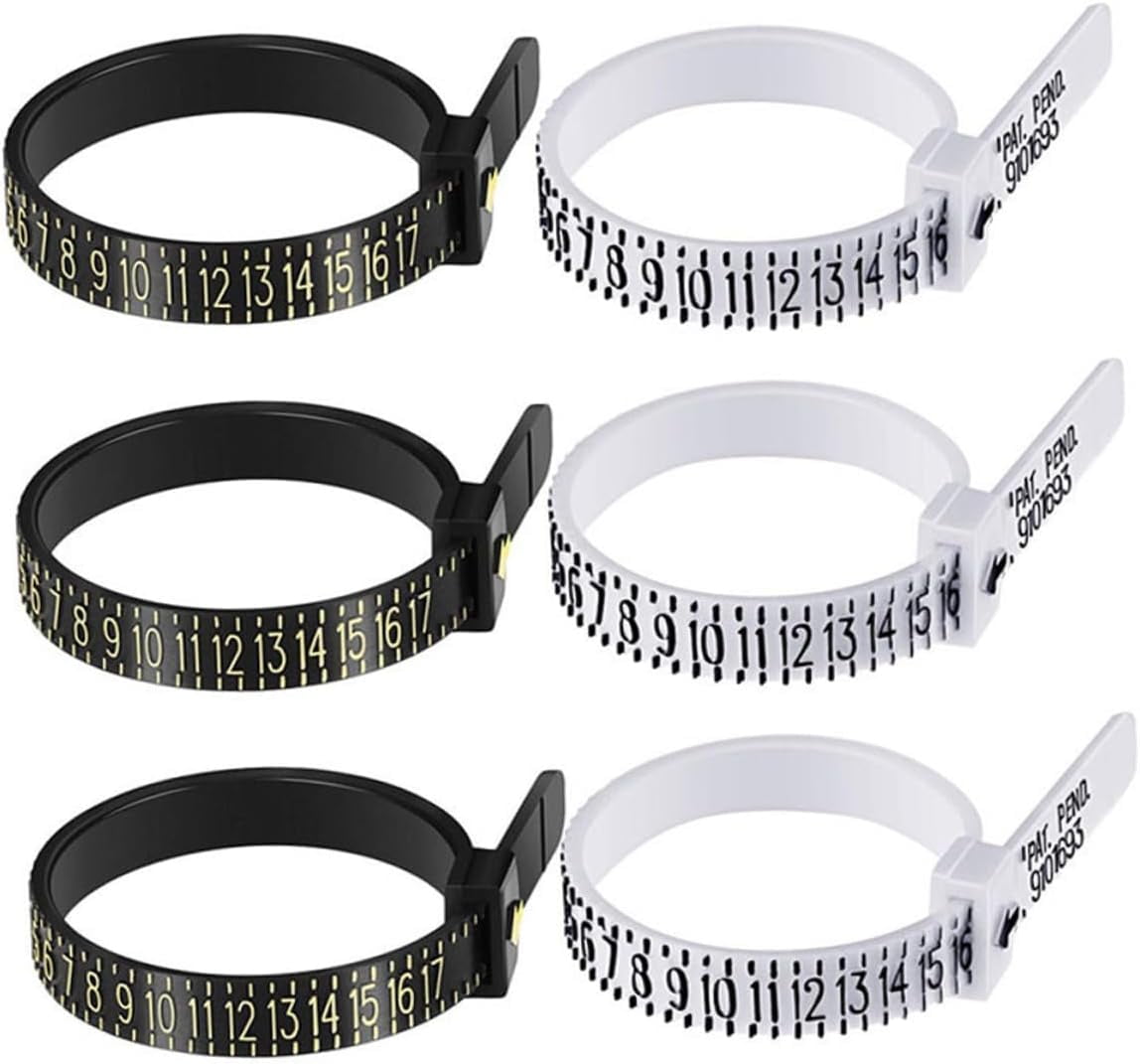 6pcs Rings Ring Gauge Ring Measuring Belt Ring Finger Sizer Ring ...