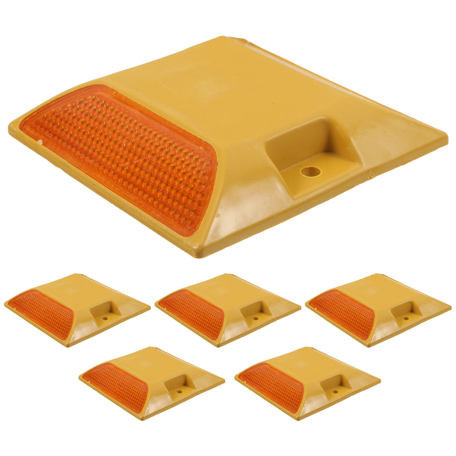 6 Pcs Driveway Markers Reflectors Reflective Road Marking Yellow ...