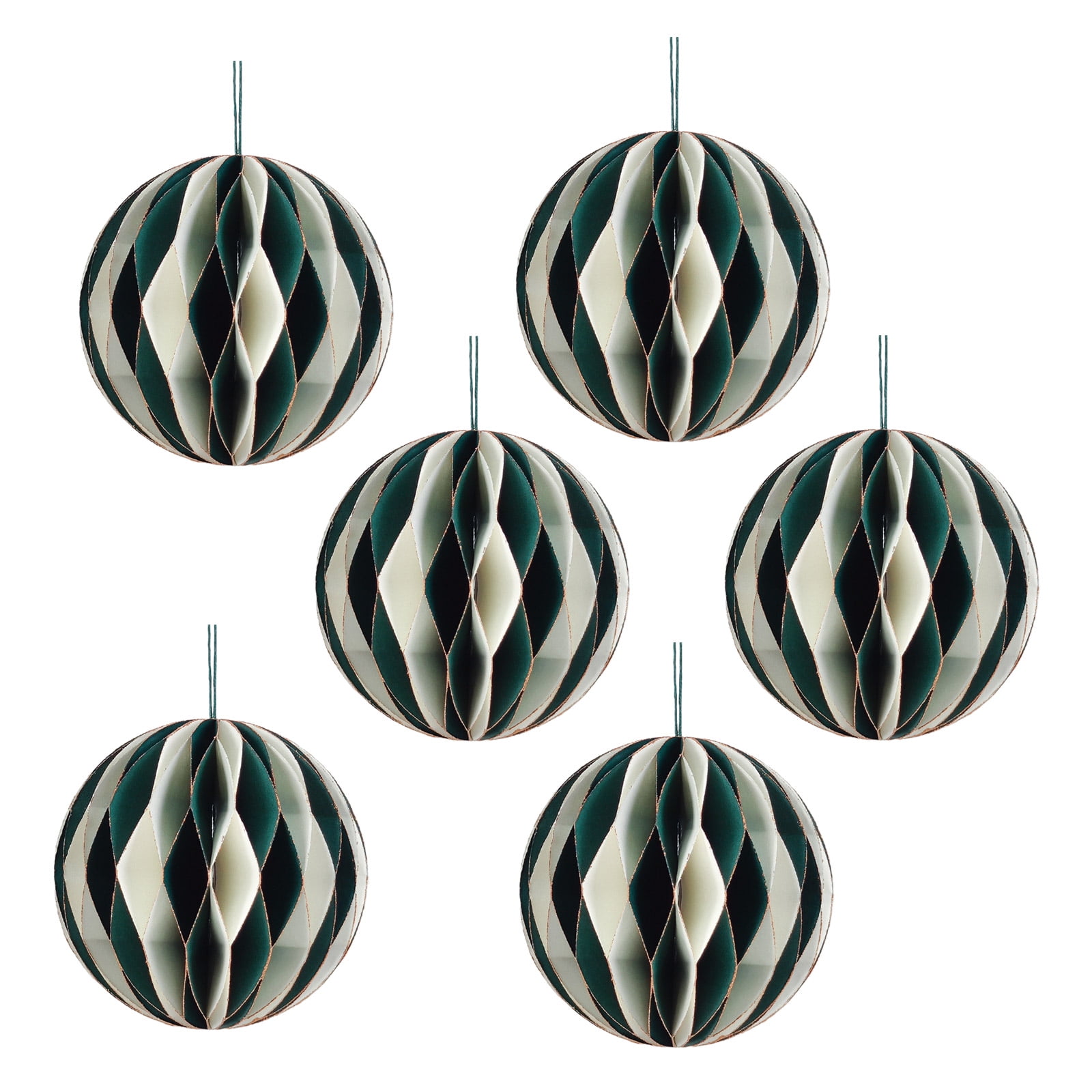 6pcs Round Handmade Paper Decorations Stylish Globes Colorful Christmas ...