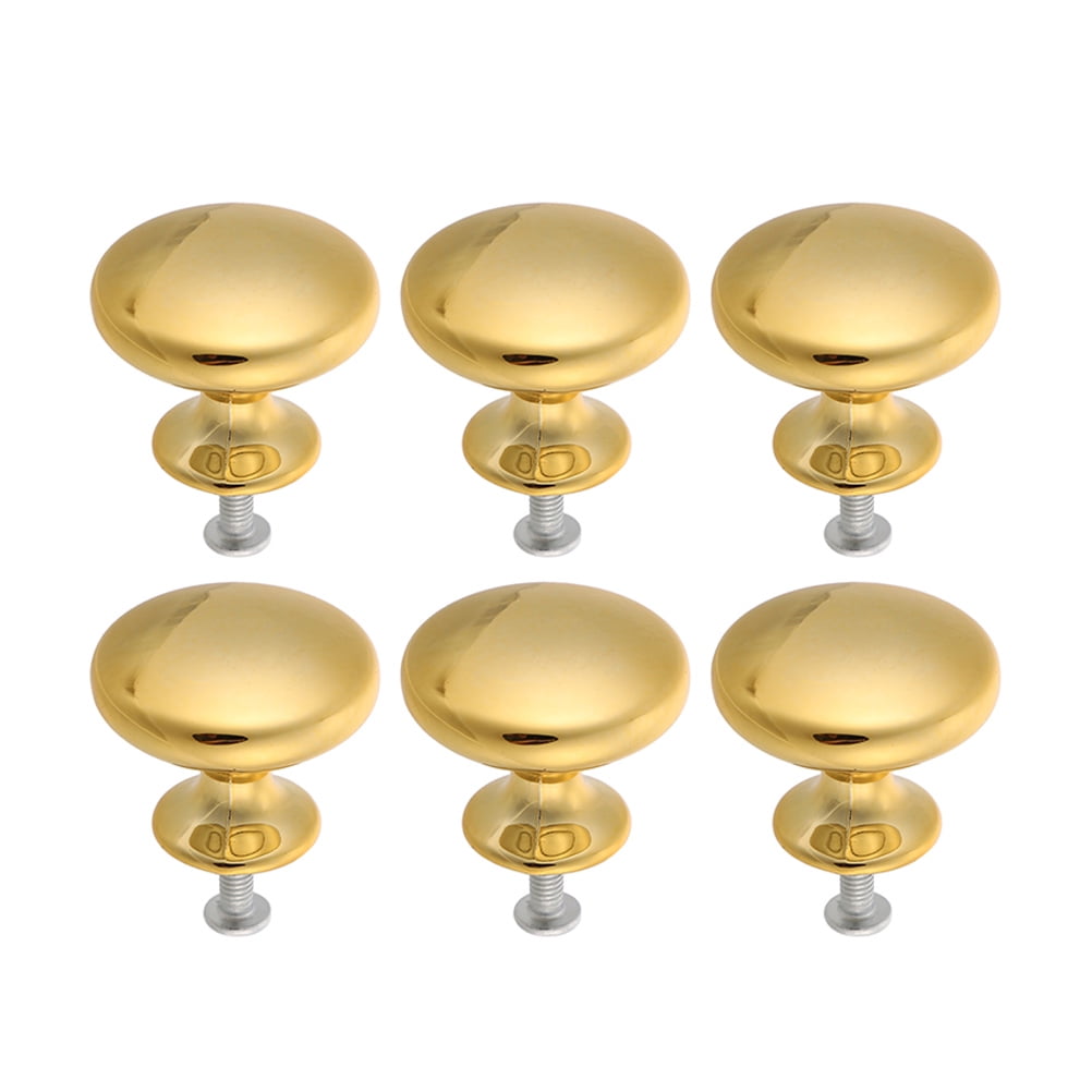 CIMAXIC 6Pcs Golden Zinc Alloy Round Cabinet Handle Brushed Finish for ...