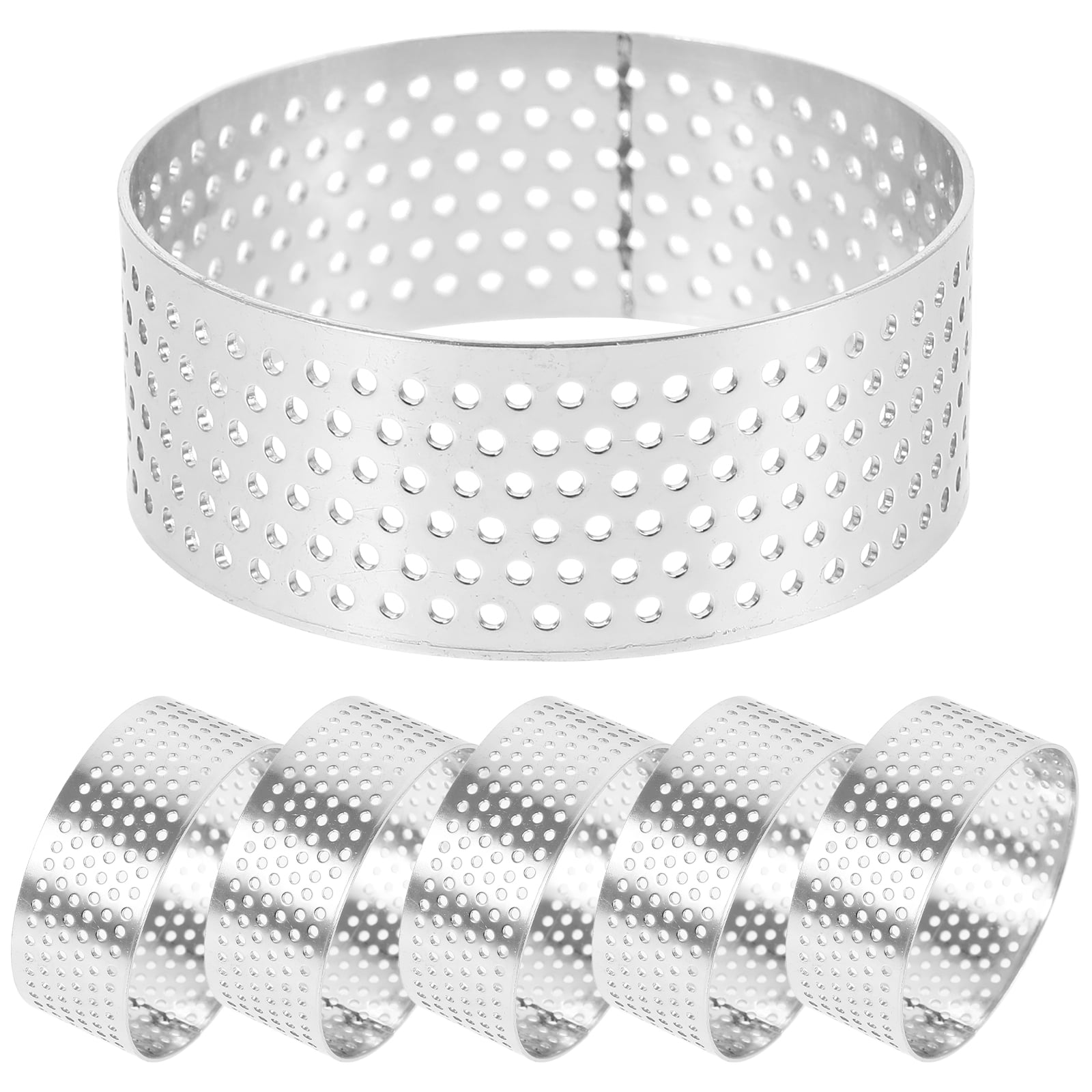 6pcs Round Tarts Rings Stainless Cake Rings Metal Mousse Circle Baking ...