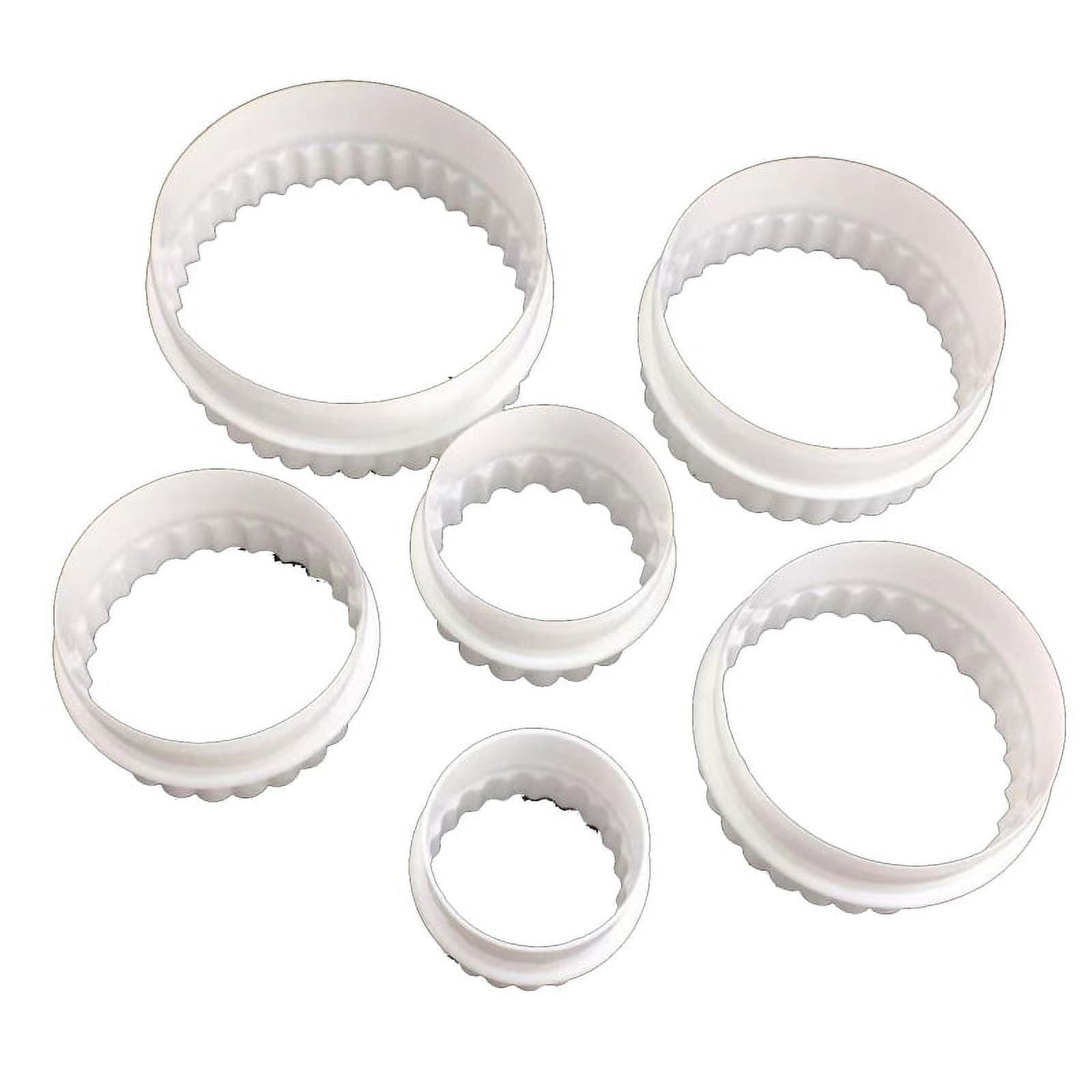 6pcs Round Tooth/Flat Fondant Cutter Cake Mold Fondant Cupcake ...