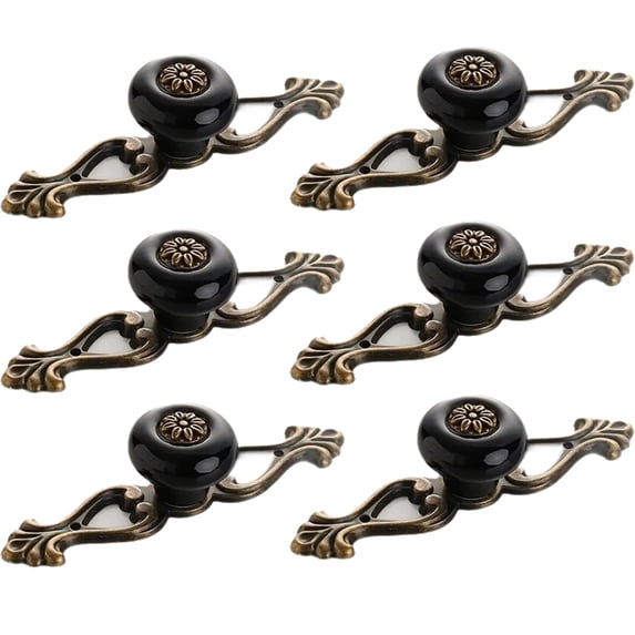 6pcs Round ceramic Dresser Drawer Cabinet Knobs Vintage Door Handle ...