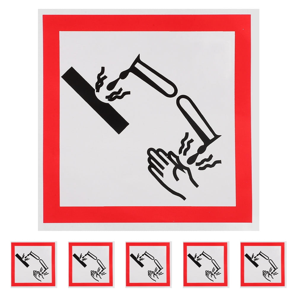 6pcs Safety Label for Hazmat Corrosive Material Labels Decals Self ...