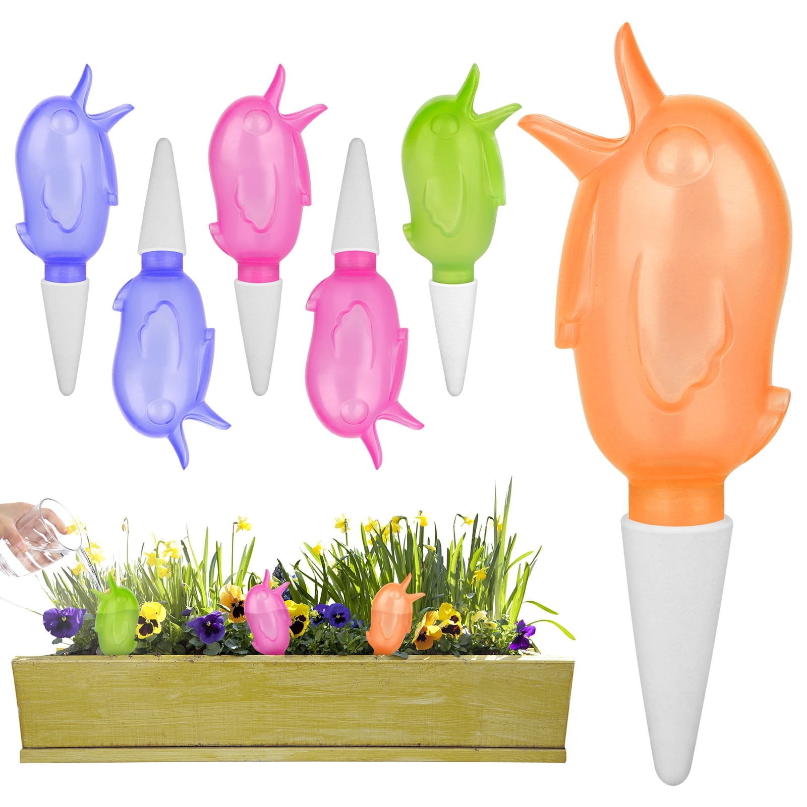 6pcs Self Watering Planter Drippers, EEEkit Cute Bird Shape Plant ...