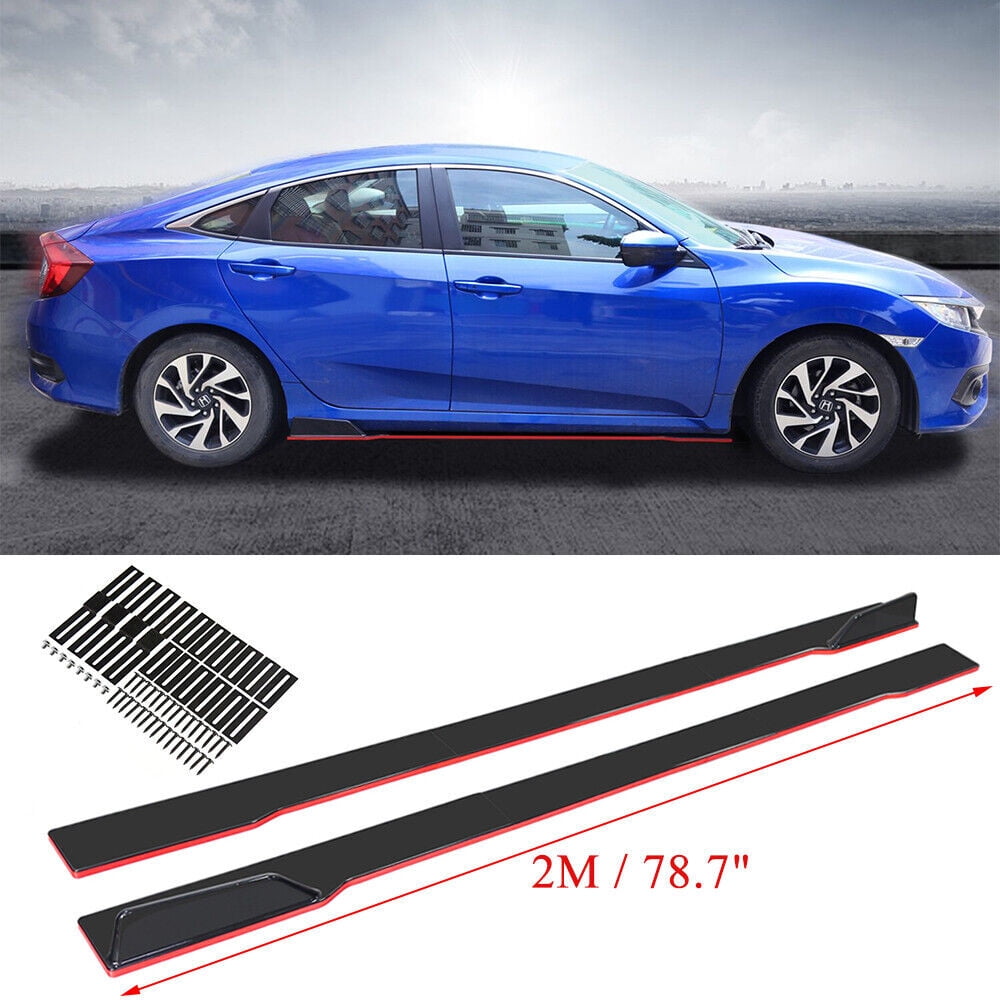 6pcs Set Universal Car Side Skirts Extension Lip Splitters 78.7Inch/2m ...