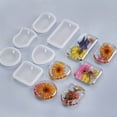 6pcs Silicone Keychain Mold Set for Epoxy Resin - Heart, Oval & Gold ...
