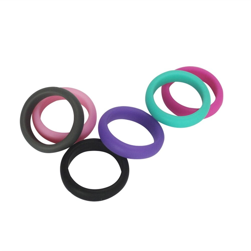 6pcs Silicone Rubber Rings Wedding Bands for Gym Sports Every Day Use ...